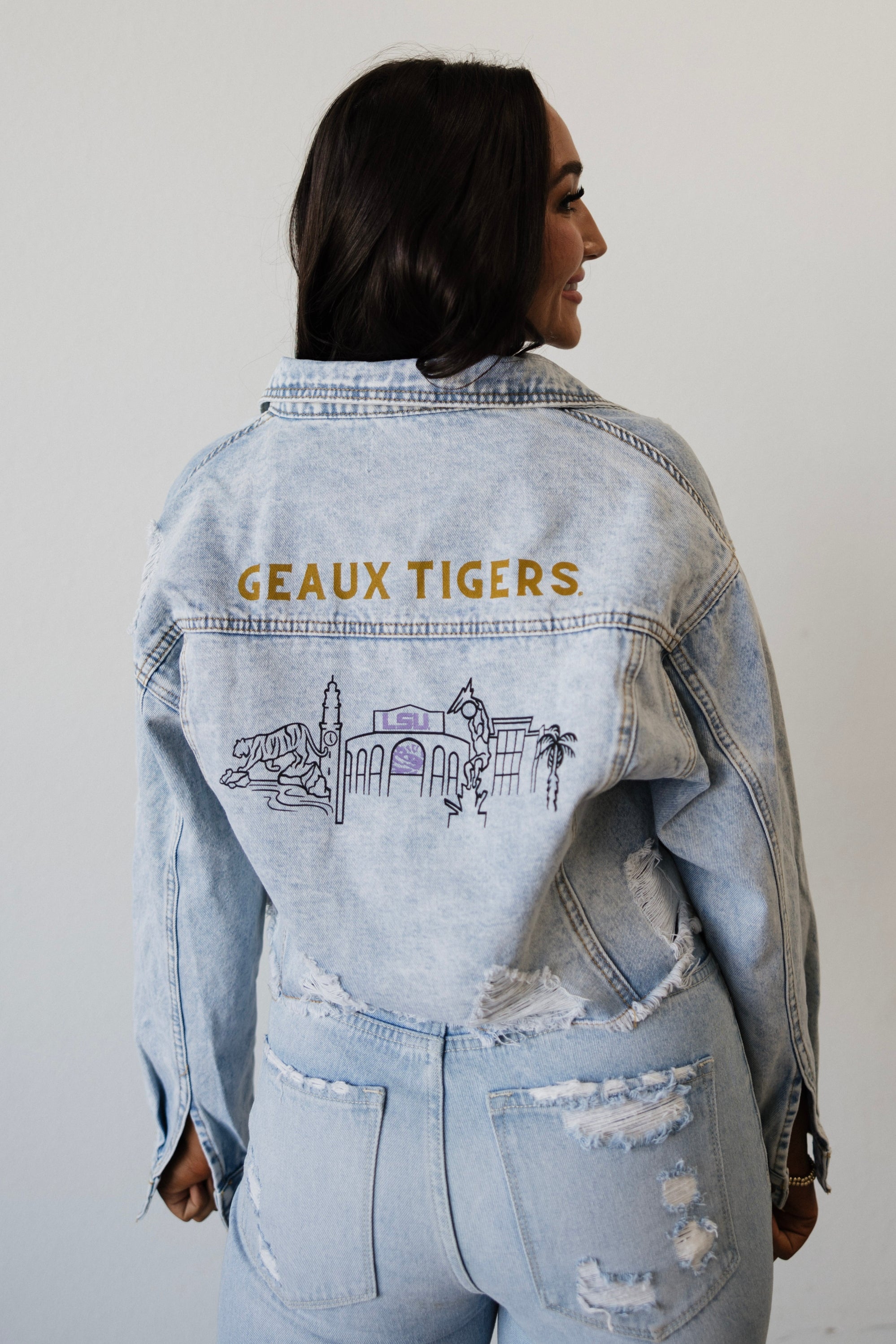 Louisiana State University Campus Classic Skyline Denim Jacket ...