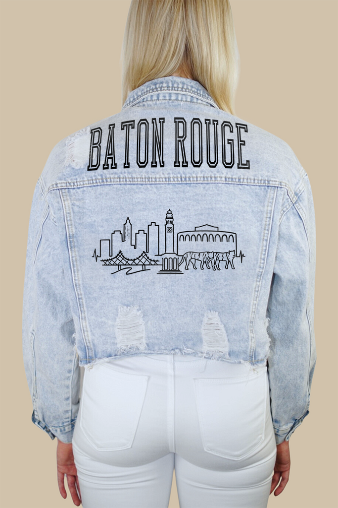 Baton Rouge Skyline Denim Jacket – Rivalry Runway
